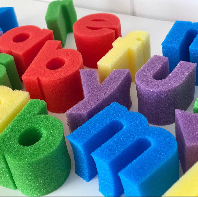 Lowercase alphabet sponges – Learning and Exploring Through Play